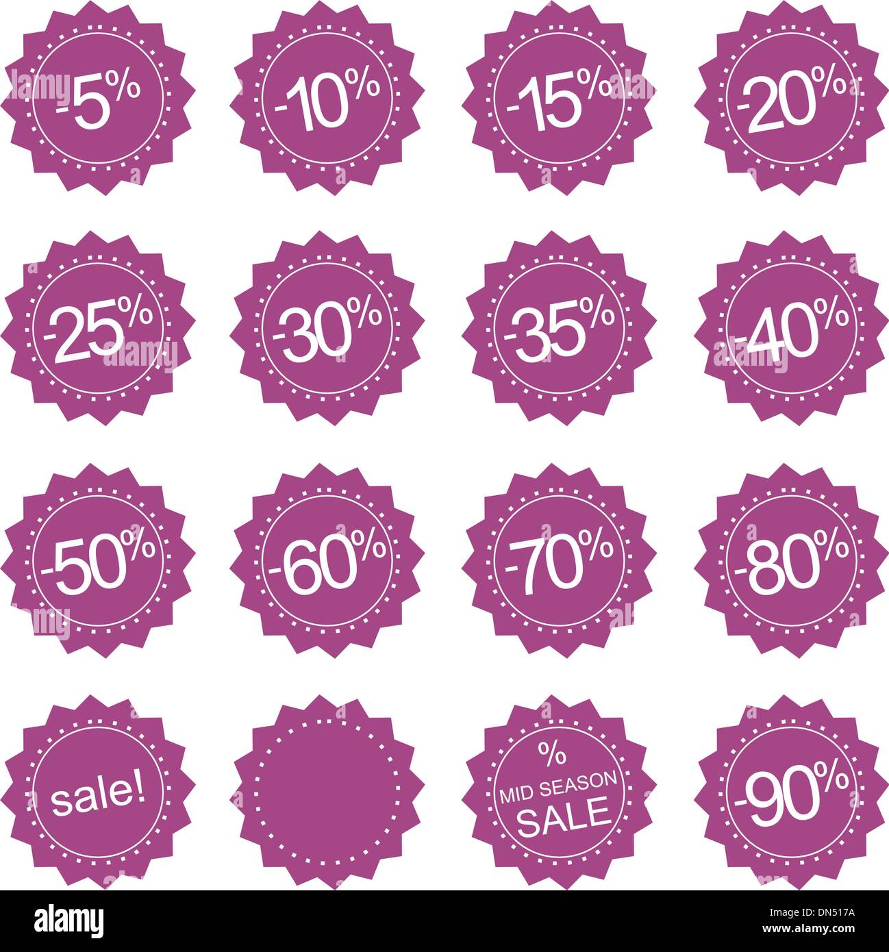 Vector retro violet sale, new and mid season sale icon full set Stock ...