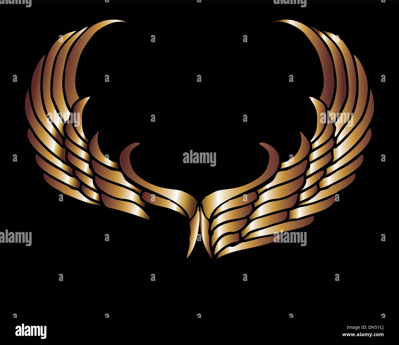 metalic gold wings and shield vector art Stock Vector Image & Art - Alamy