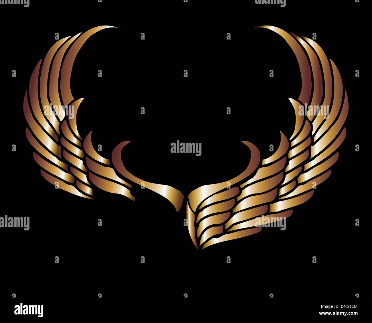 metalic gold wings and shield vector art Stock Vector Image & Art - Alamy