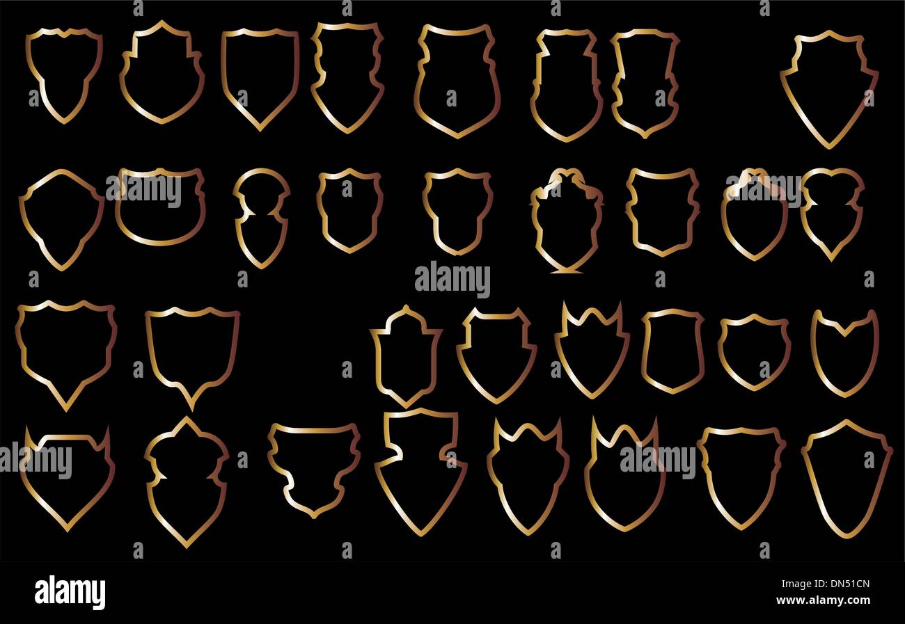 Gold shield hi-res stock photography and images - Alamy