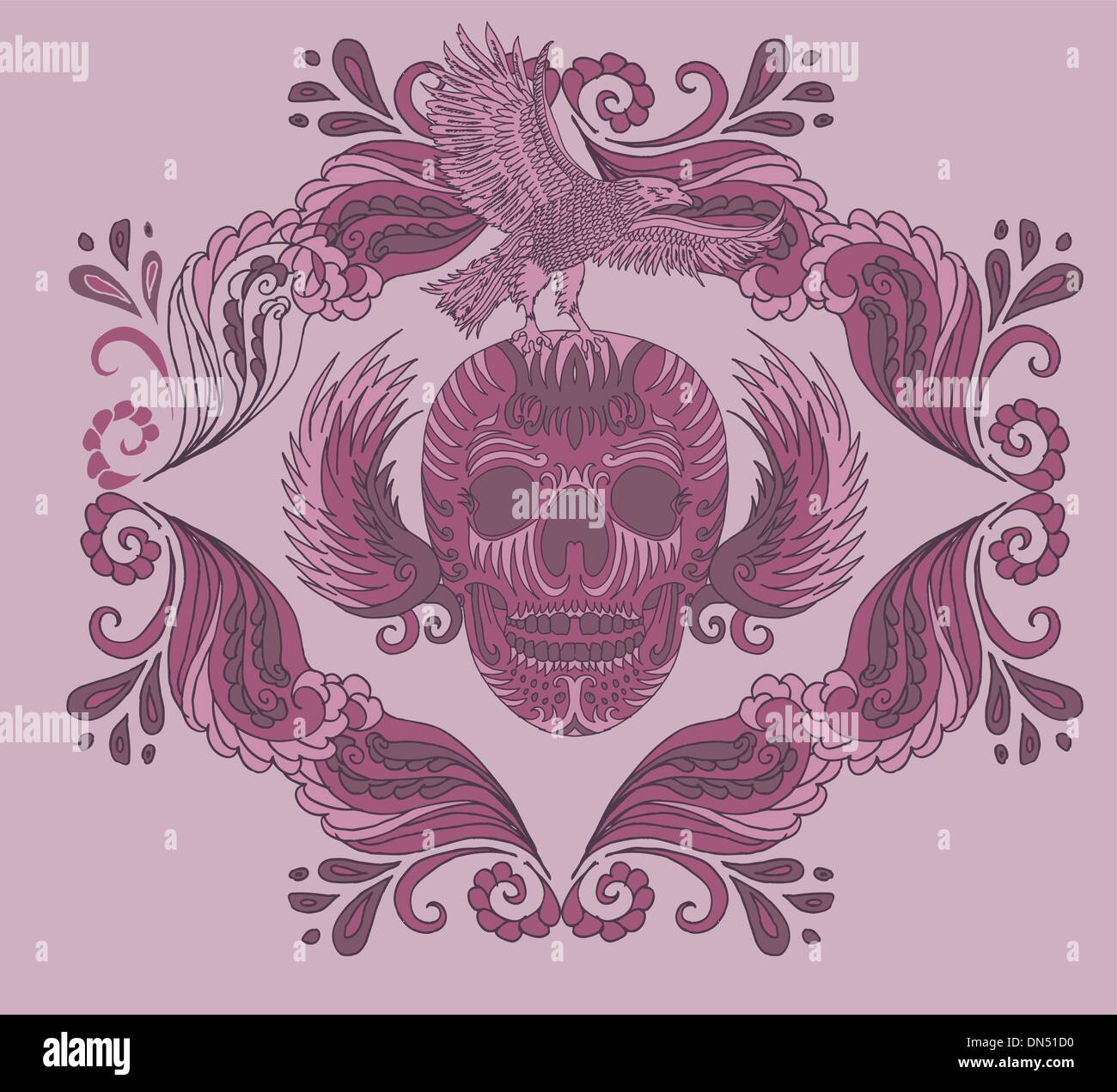 big wave tattoo skull vector art Stock Vector Image & Art - Alamy