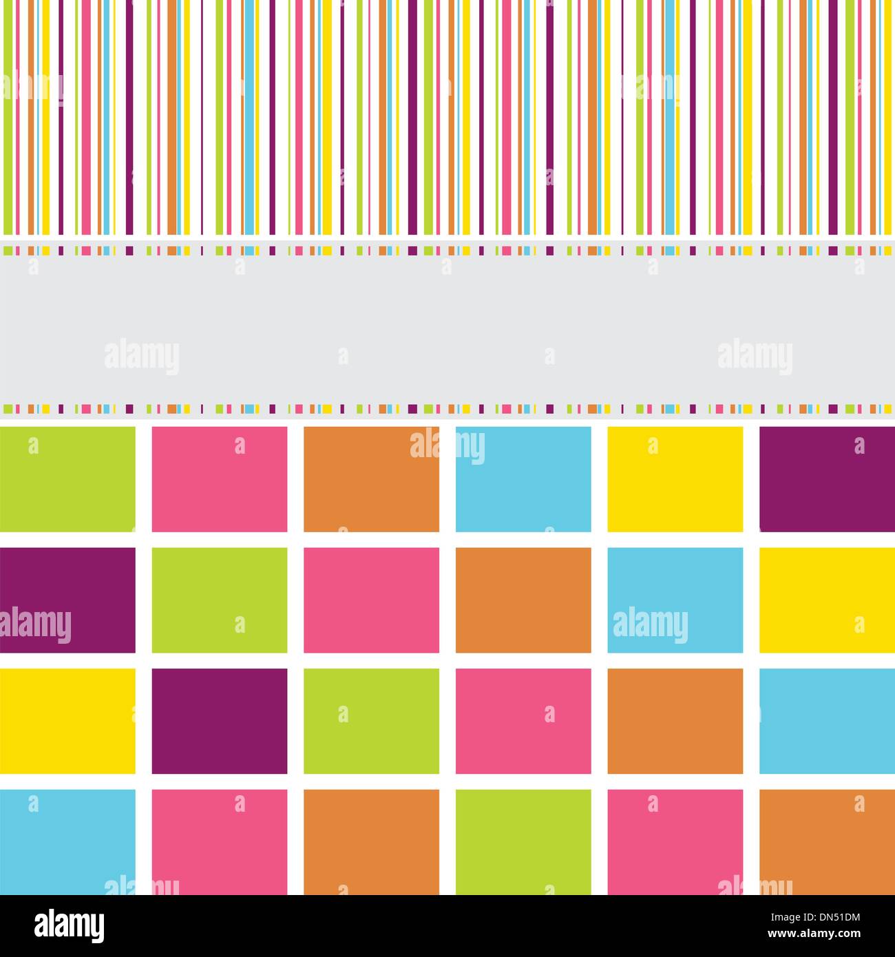 Greeting card background with symmetrical stripes and block patt Stock ...
