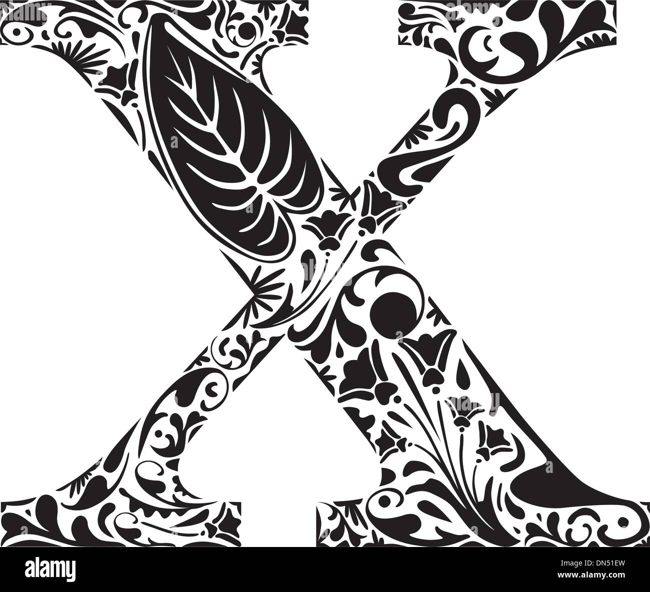 Floral Font Letter X High Resolution Stock Photography and Images - Alamy