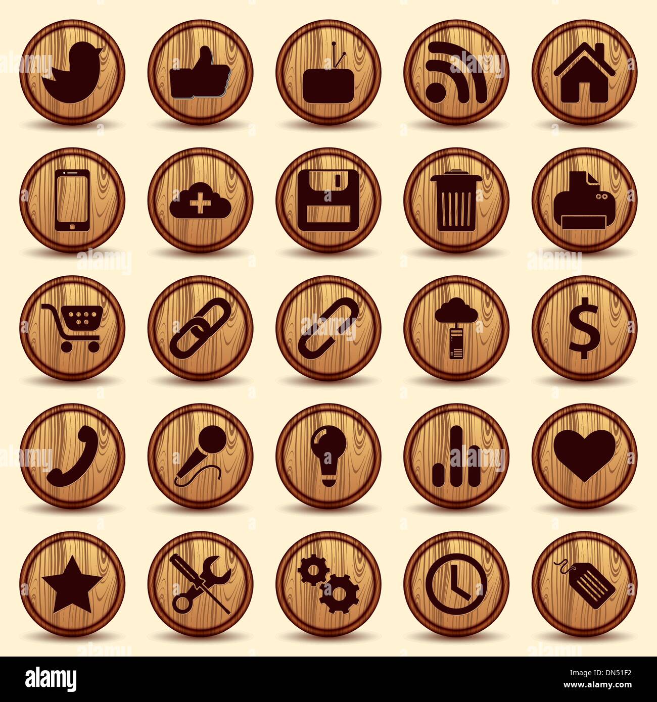 Social media icons set texture hi-res stock photography and images - Alamy