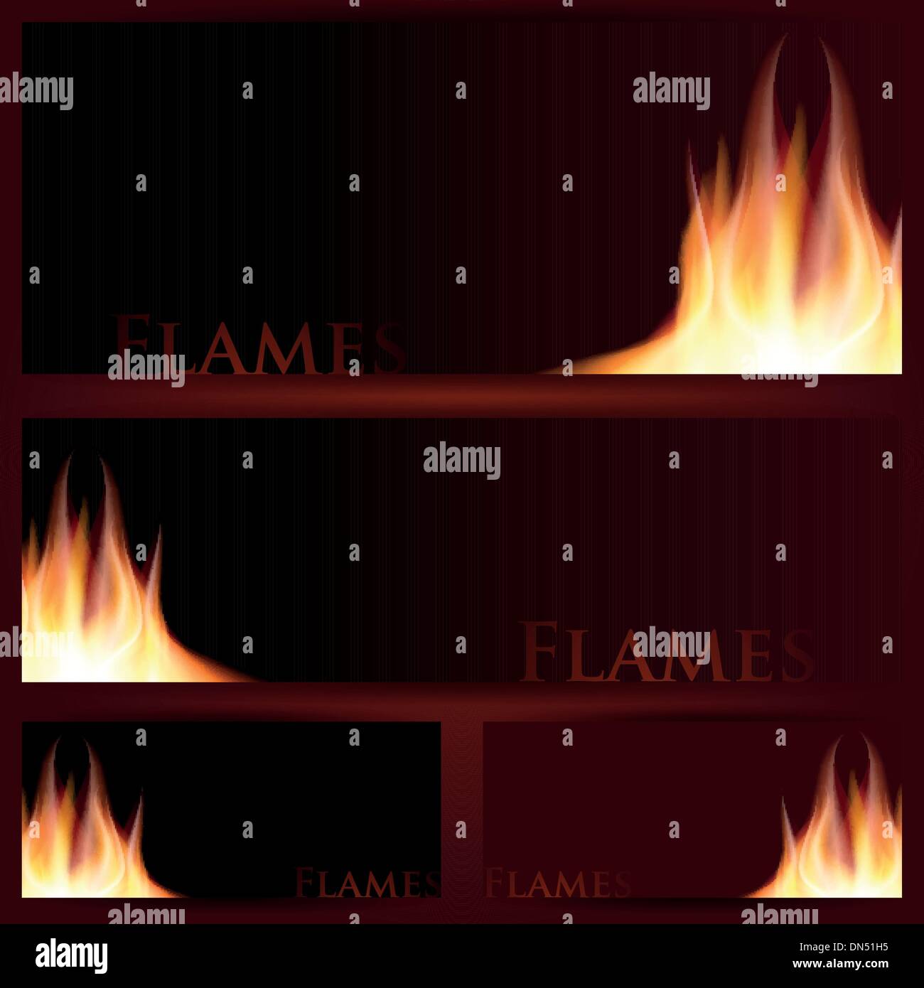 Vector of fire frames on black background Stock Vector Image & Art - Alamy