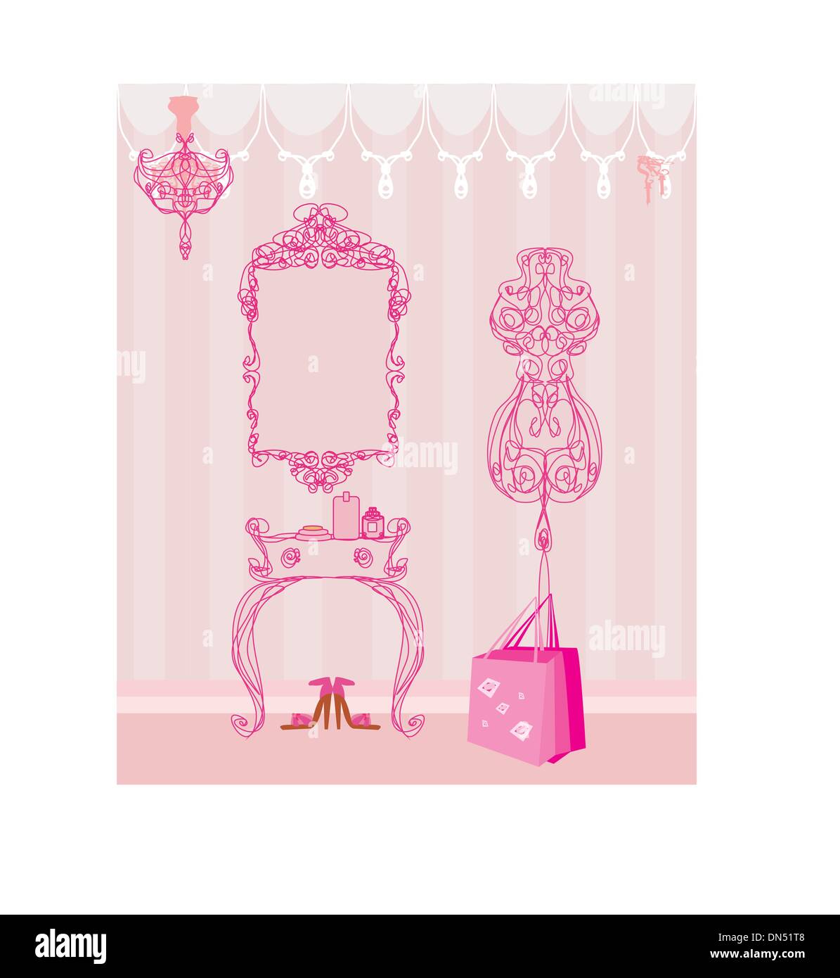 elegant style dressing room Stock Vector Image & Art - Alamy