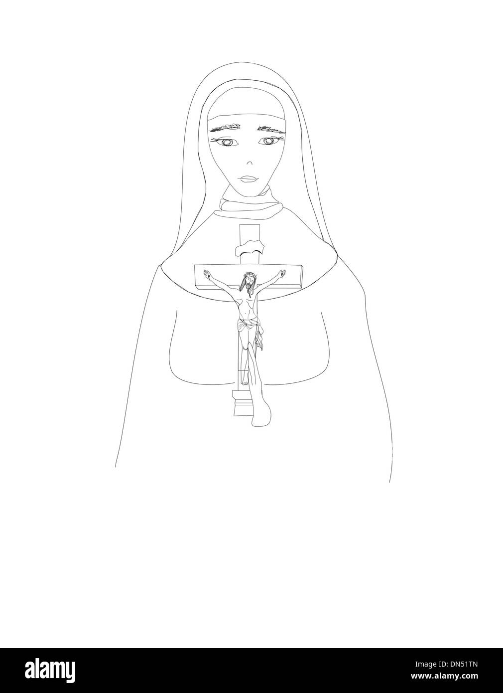 Vector illustration of nun Stock Vector Image & Art - Alamy