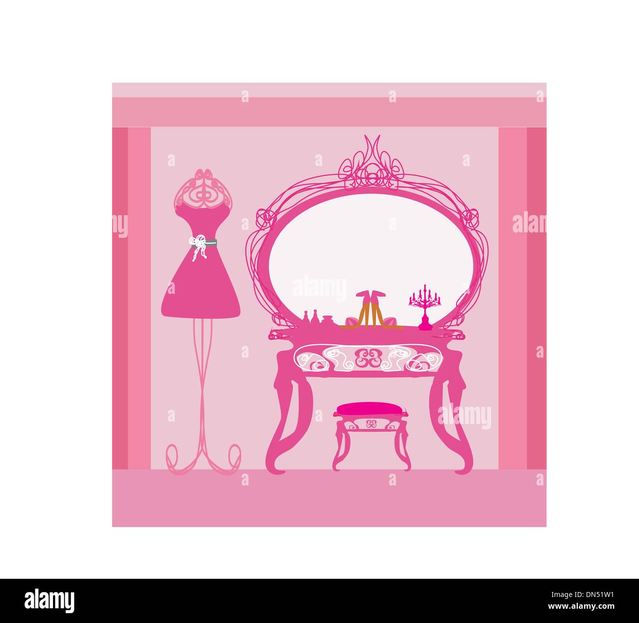 Dressing table vectors hi-res stock photography and images - Alamy