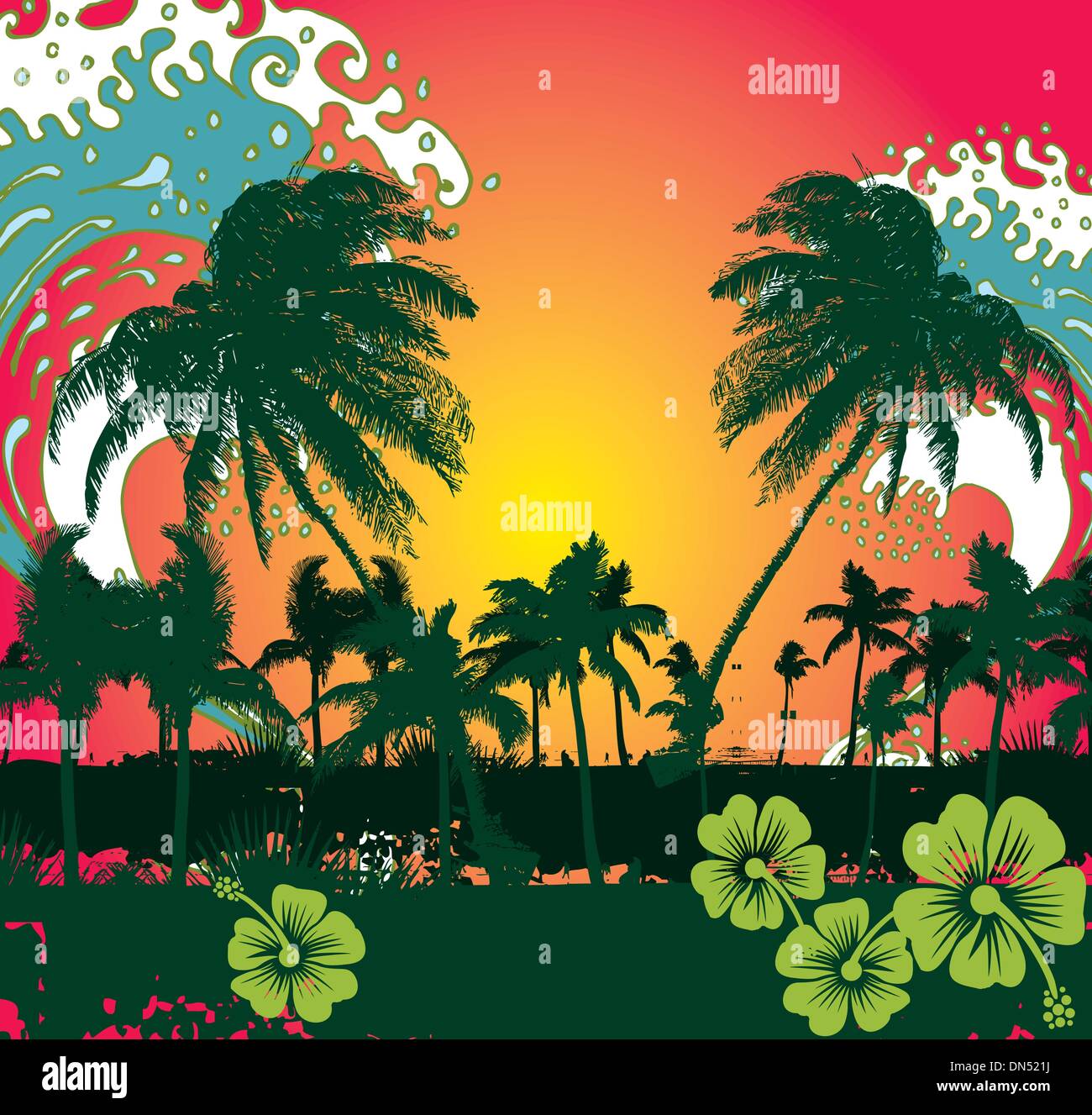 Hot pacific beach Stock Vector Images - Alamy