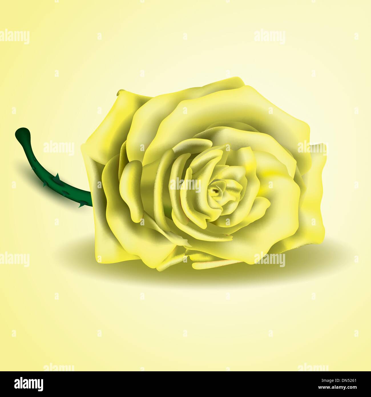Single yellow rose Stock Vector Images - Alamy