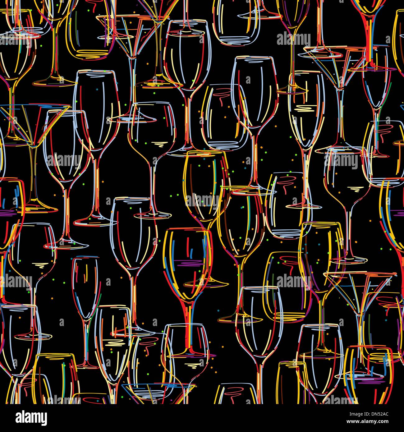 Blue cocktail black background Stock Vector Images - Alamy