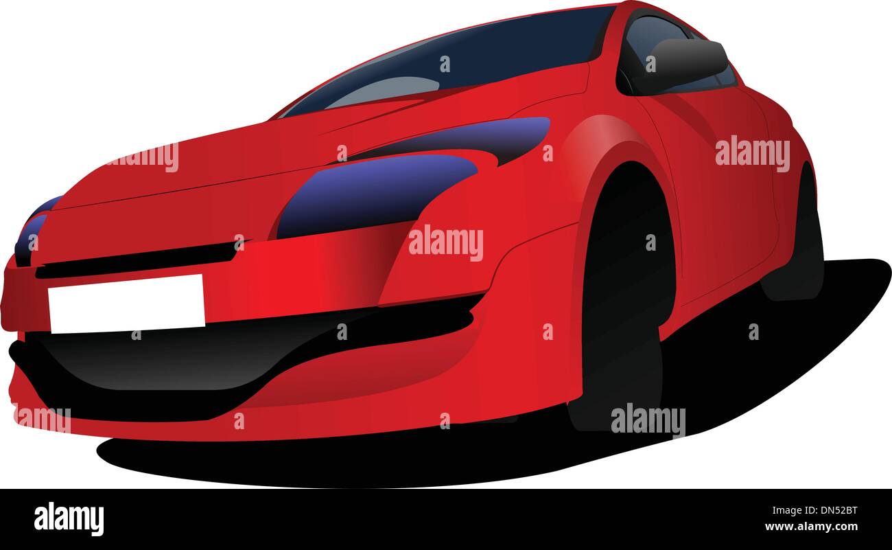 Red car on the road. Vector illustration Stock Vector Image & Art - Alamy