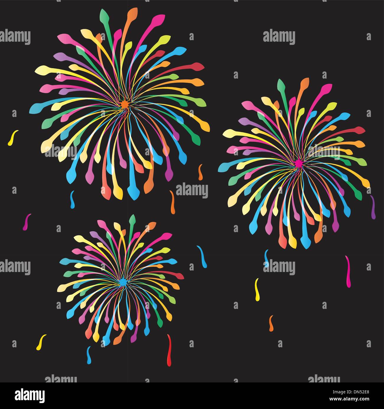 Colorful vector fireworks Stock Vector Image & Art - Alamy