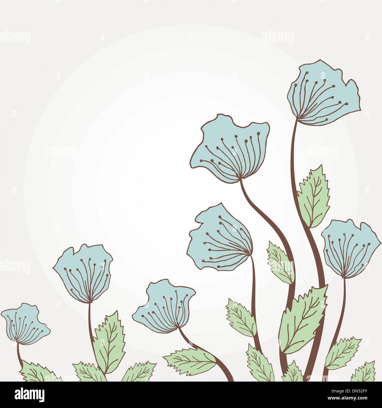 Vintage card with hand drawn flowers Stock Vector Image & Art - Alamy