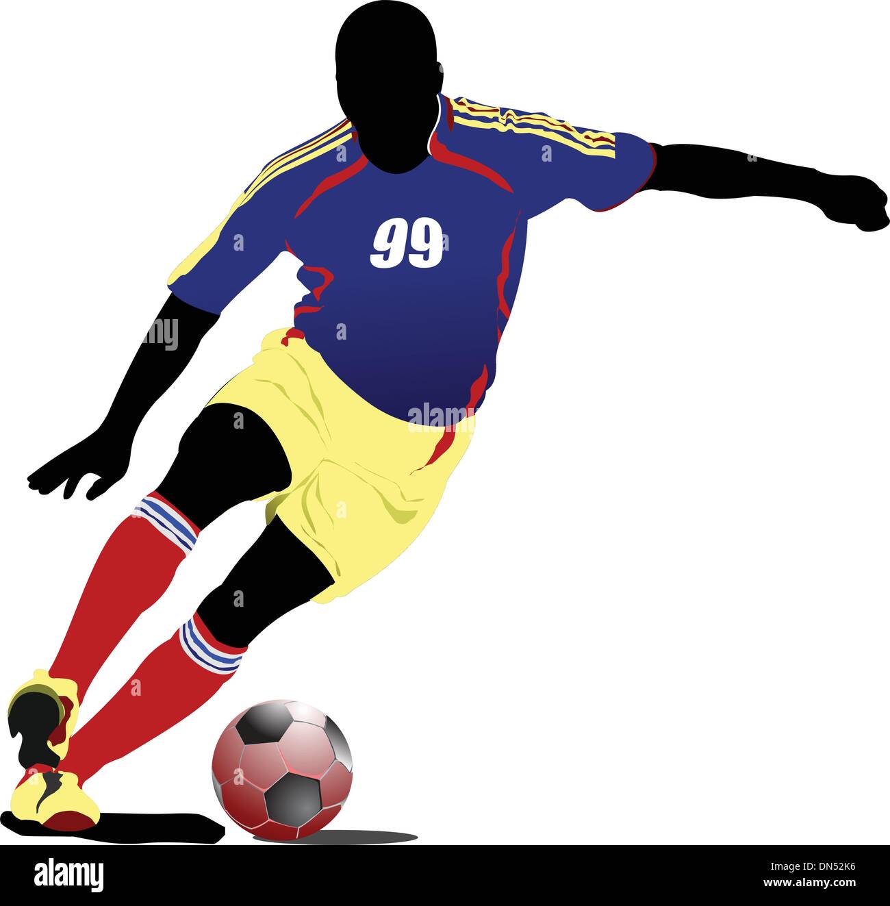 Football soccer players colored vector hi-res stock photography and ...