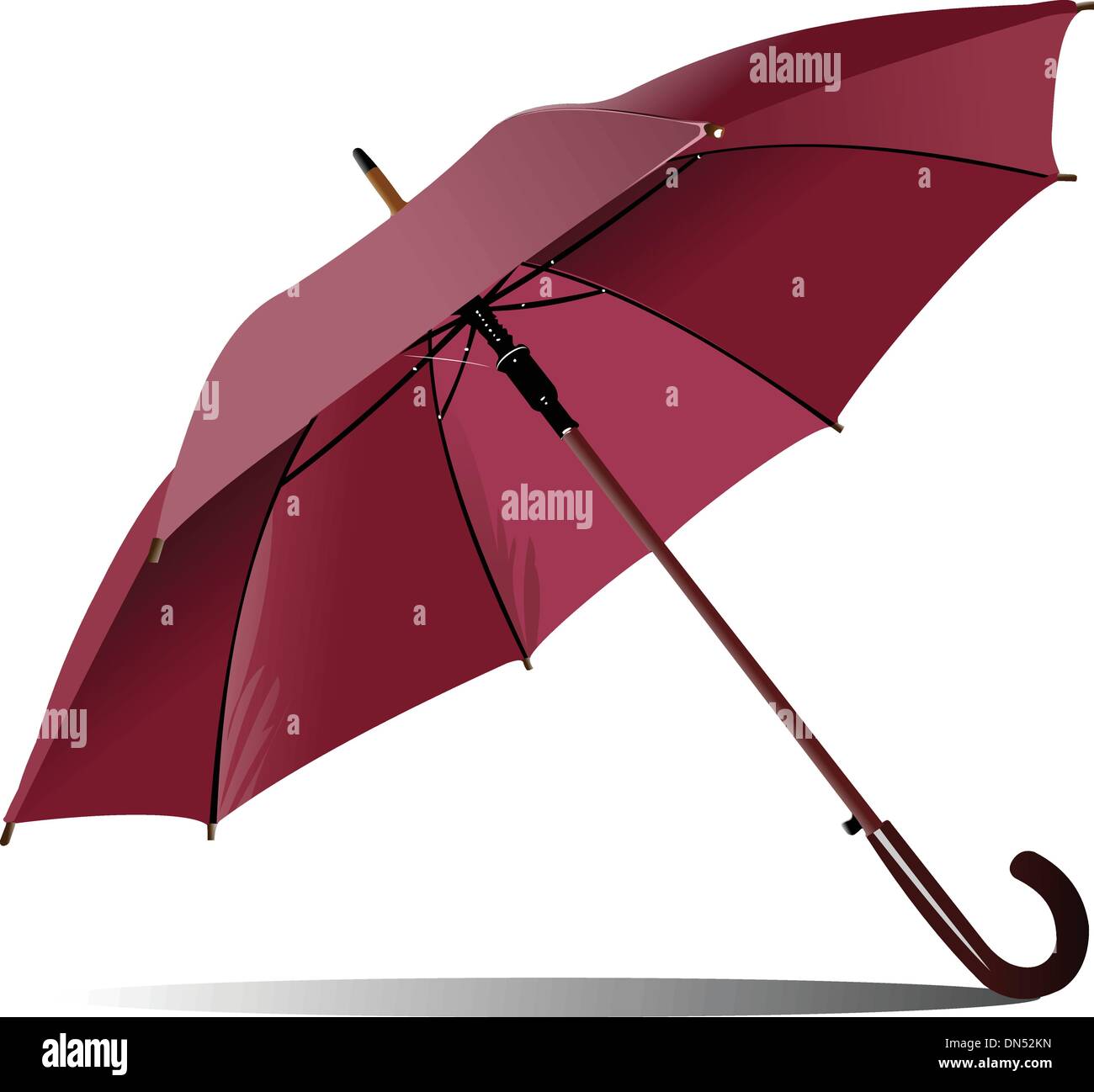 Opened pink rain umbrella. Vector illustration Stock Vector Image & Art ...