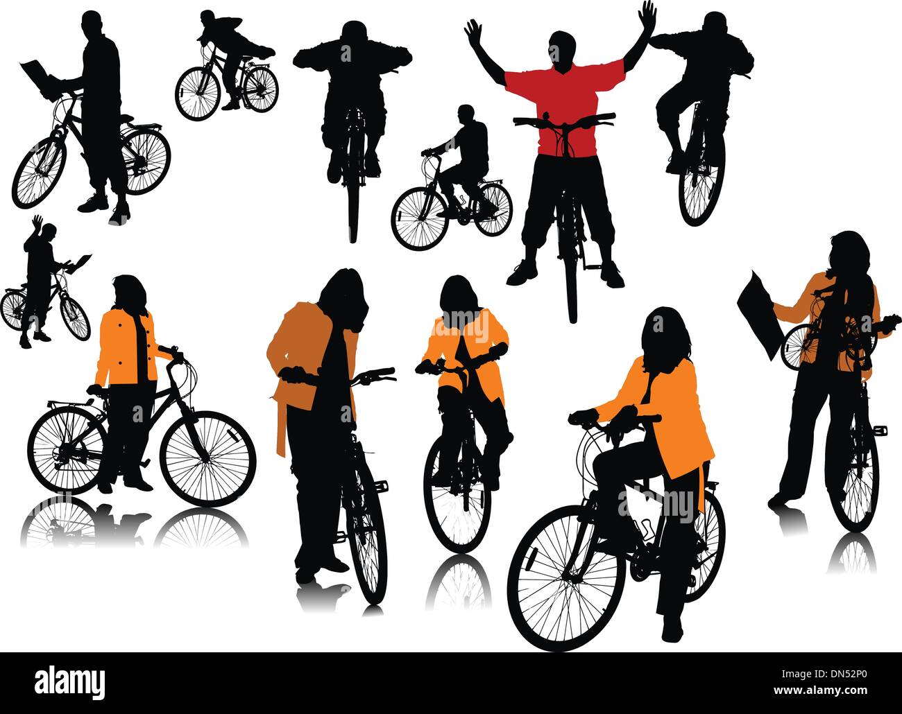 Men with bicycle Stock Vector Images - Alamy
