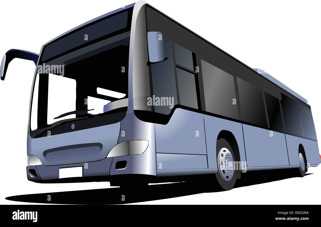 Blue Tourist bus. Coach. Vector illustration Stock Vector Image & Art ...