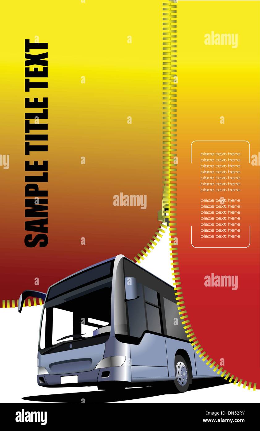 Zipper open tourist bus. Vector illustration Stock Vector Image & Art ...