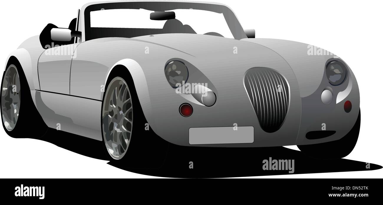 Gray car on the road. Vector illustration Stock Vector Image & Art - Alamy
