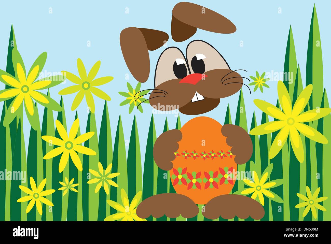 easter bunny hidden in grass Stock Vector Image & Art - Alamy