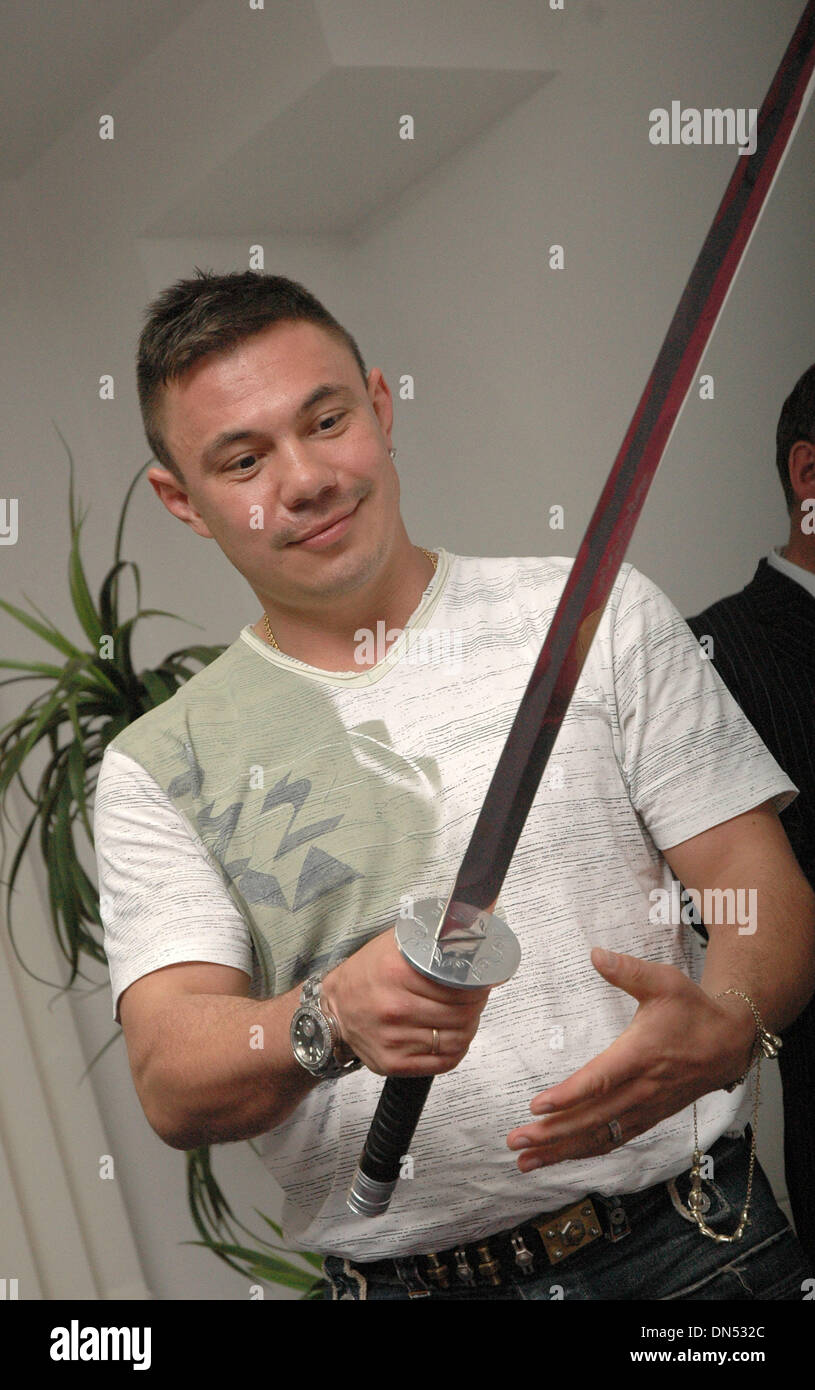 Famous russian boxer Konstantin Tszyu with a Samurai sword.(Credit ...