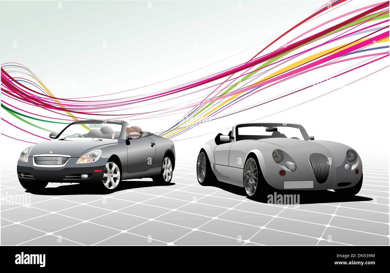 Car on two wheels Stock Vector Images - Alamy