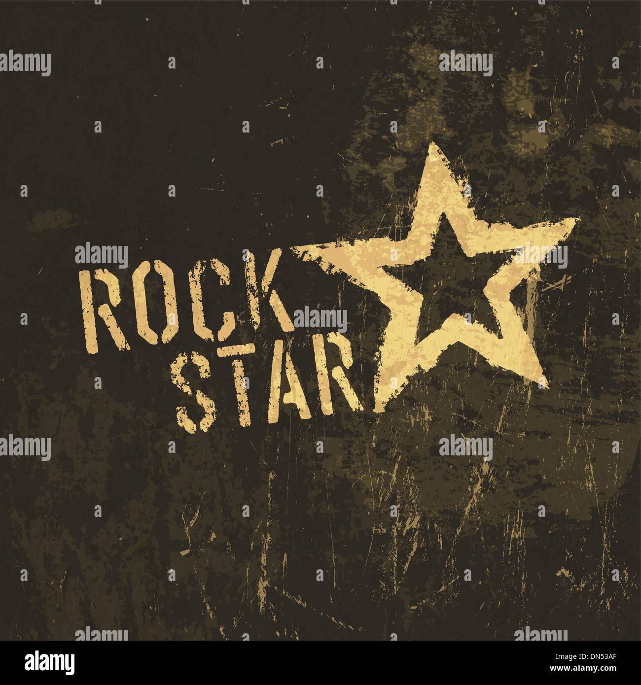 Rock star grunge icon. With stained texture, vector Stock Vector Image ...