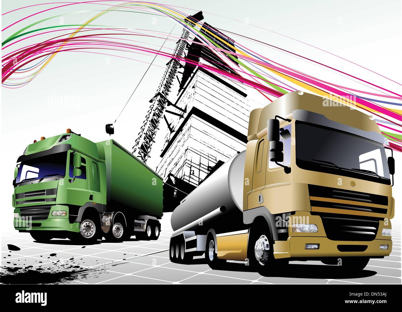 Two trucks Stock Vector Images - Alamy