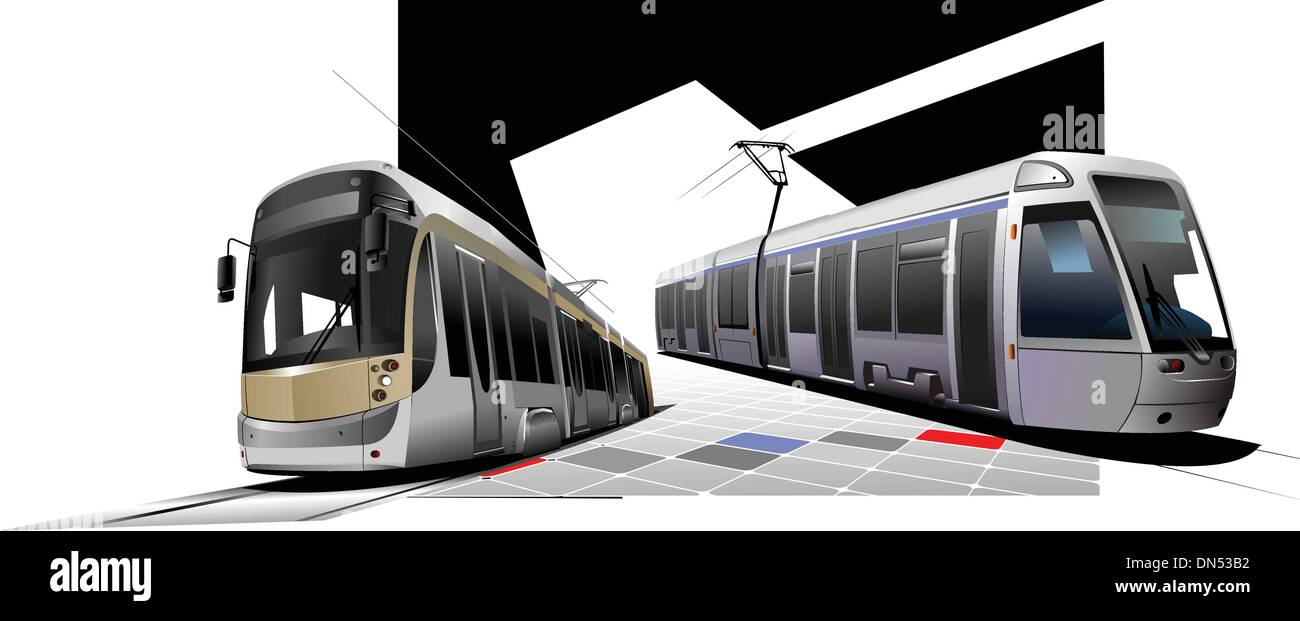 Trams Stock Vector Images - Alamy