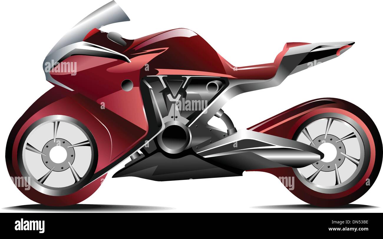 Sketch of modern motorcycle. Vector illustration Stock Vector Image ...