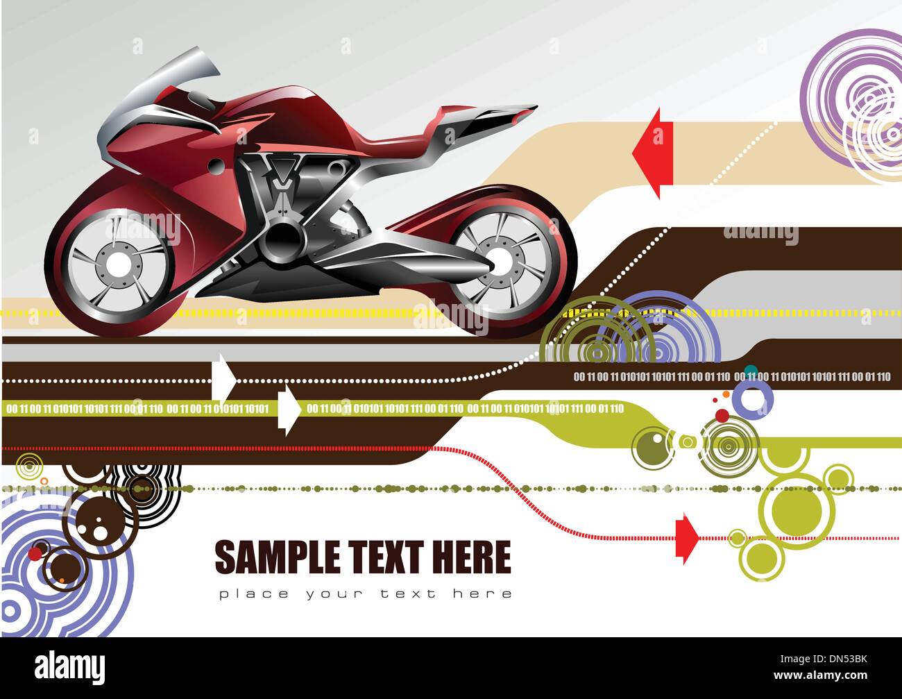 Abstract hi-tech background with bike image. Vector Stock Vector Image ...