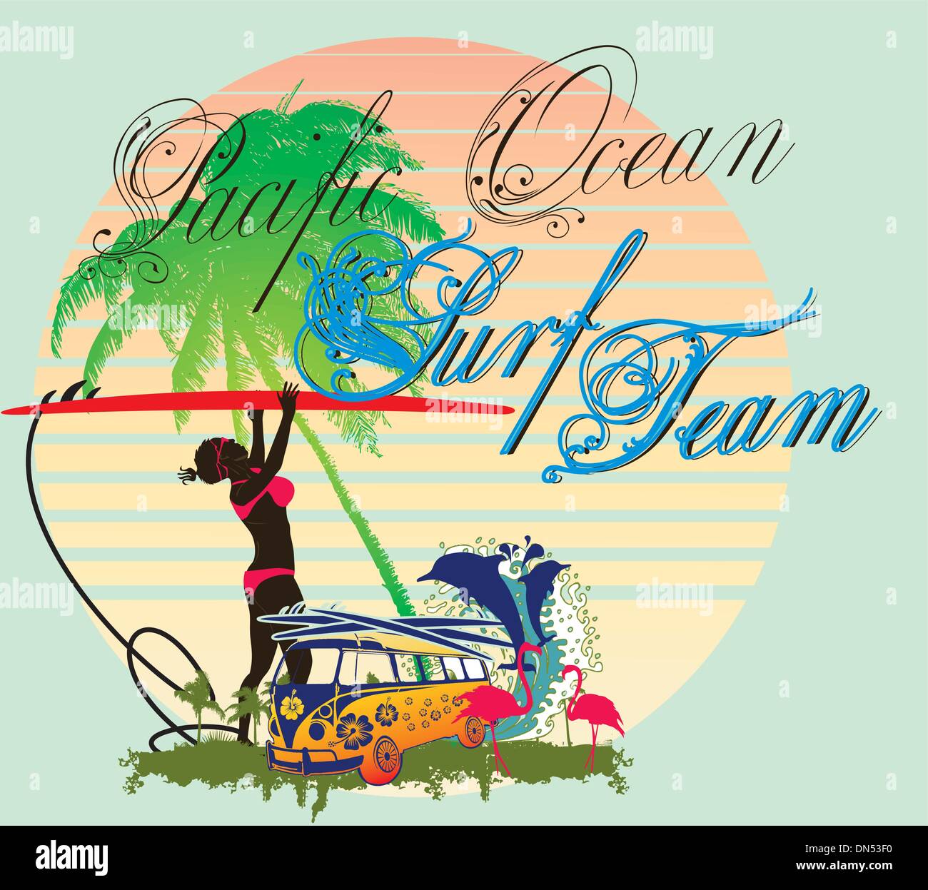 Hawaiian girls Stock Vector Images - Alamy