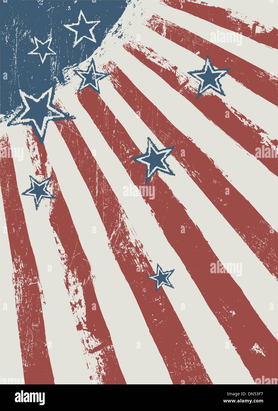 Stars on scratched american flag texture. Vector Stock Vector Image ...