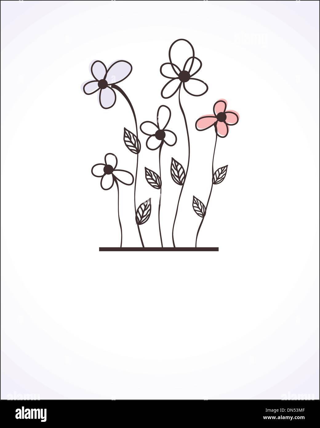 Vintage card with hand drawn flowers Stock Vector Image & Art - Alamy