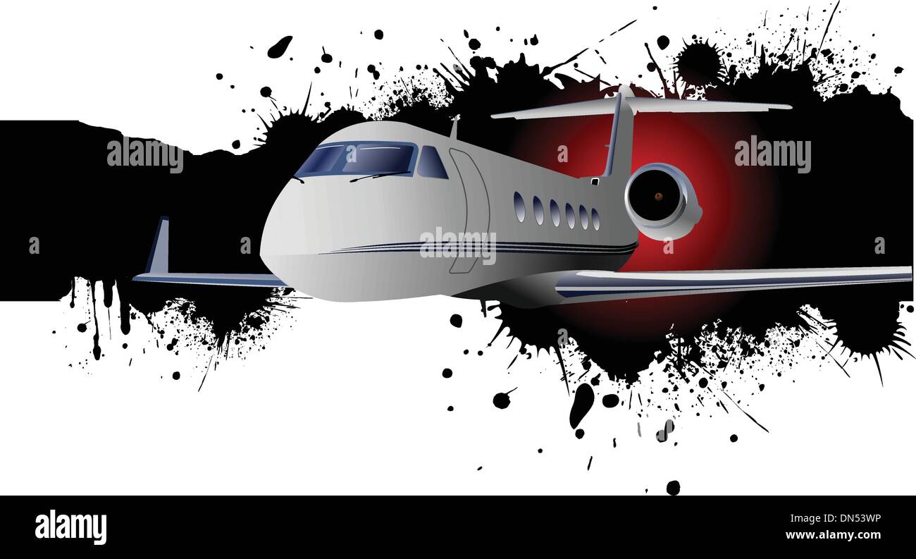 Banner with Airplane flight. Vector illustration Stock Vector Image ...