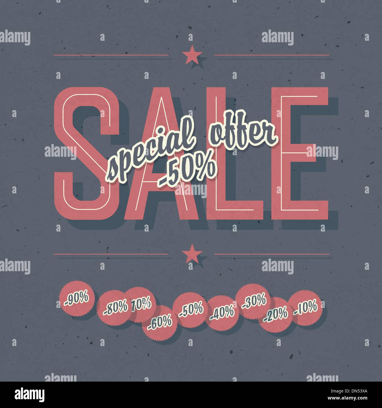 Sale coupon. Template with textured background and percents tags Stock ...