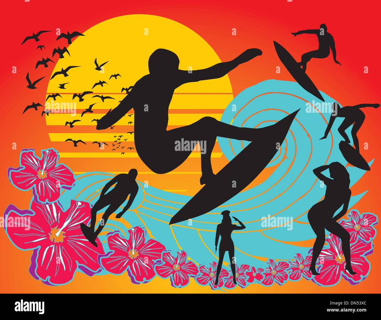 pacific surfer vector graphic design Stock Vector Image & Art - Alamy