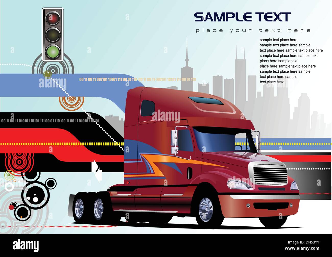 Abstract hi-tech background with truck image. Vector Stock Vector Image ...