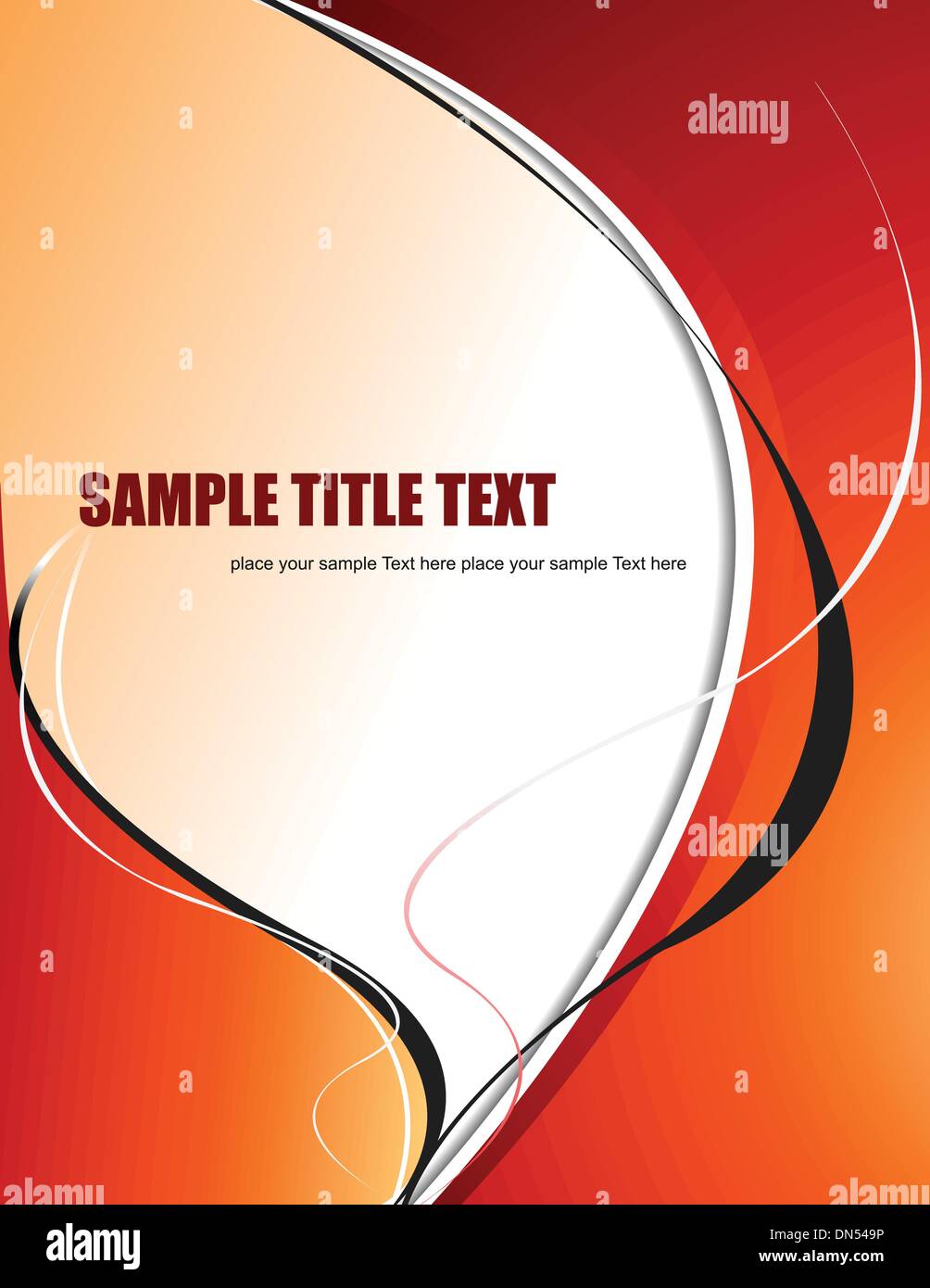 Abstract orange yellow wave background. Vector illustration Stock ...