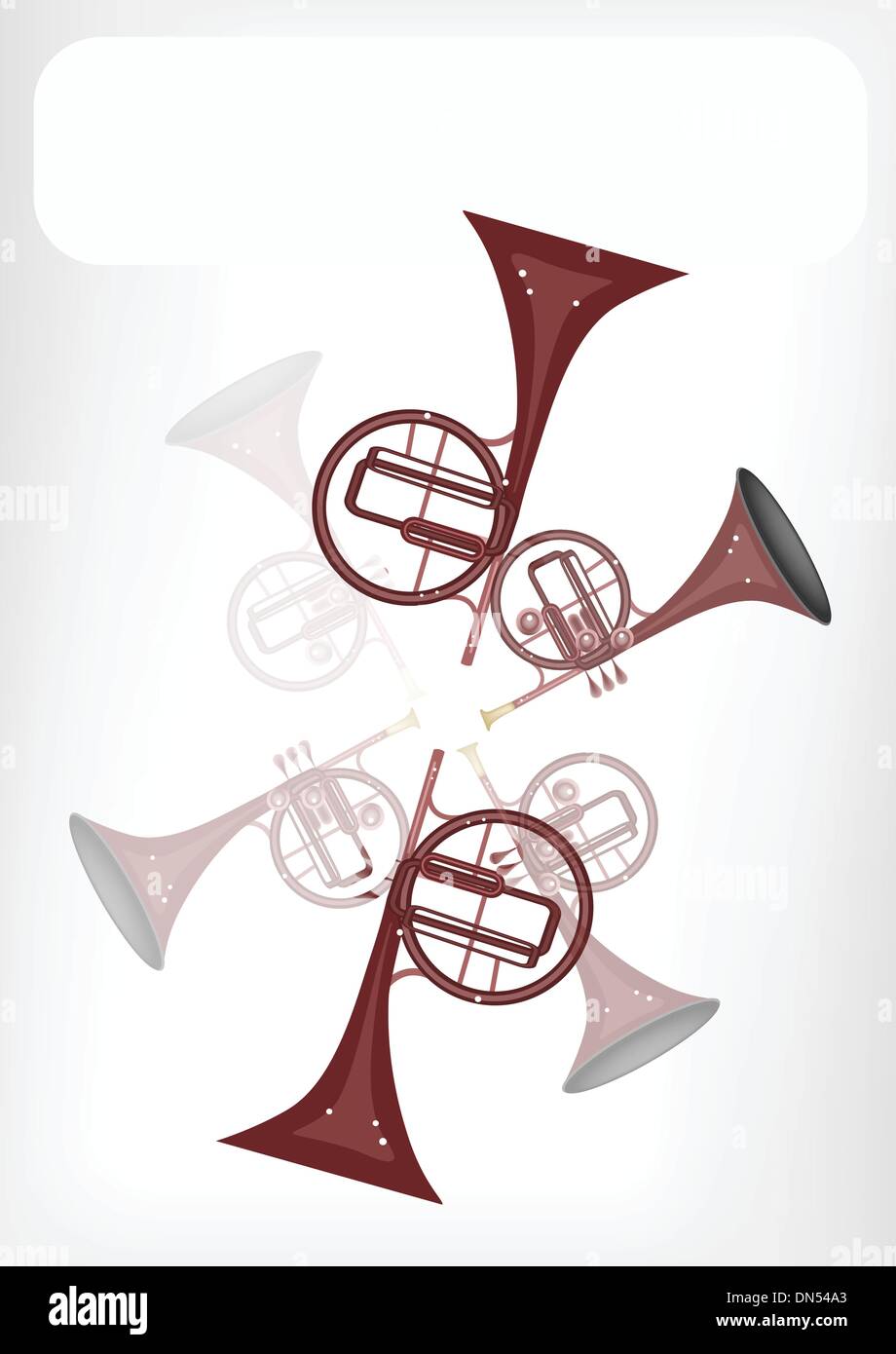 A Musical Straight Mellophone with A White Banner Stock Vector Image ...