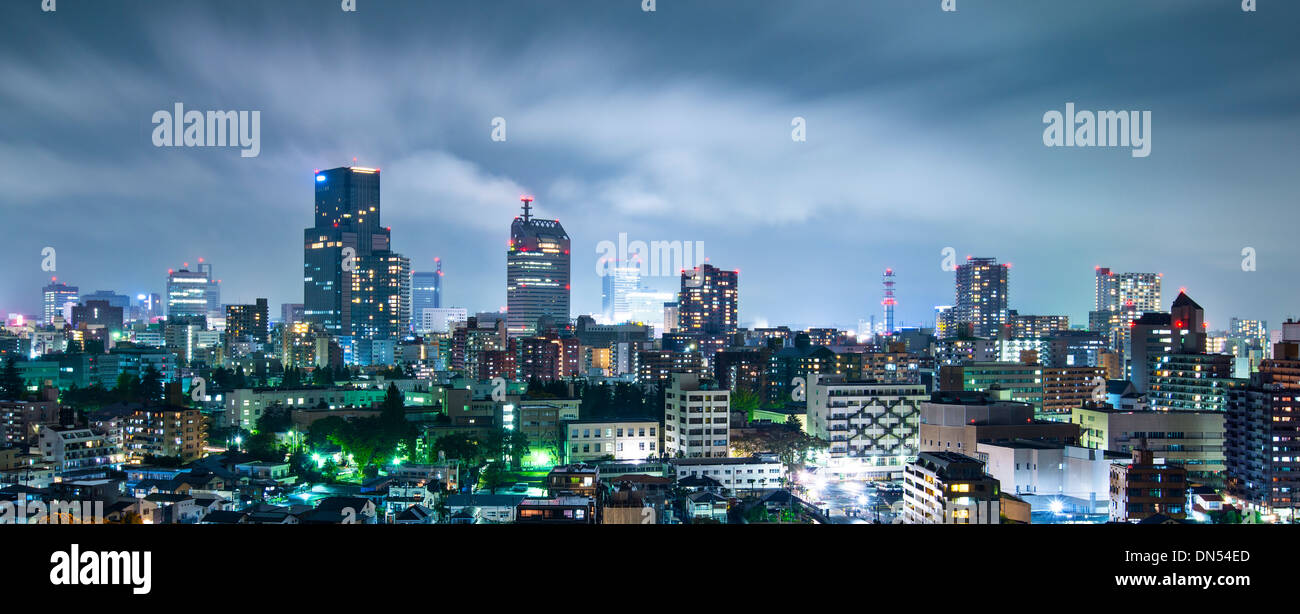 Sendai, Japan cityscape at night Stock Photo - Alamy