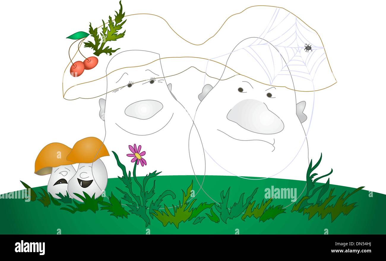 Cartoon mushrooms hi-res stock photography and images - Alamy