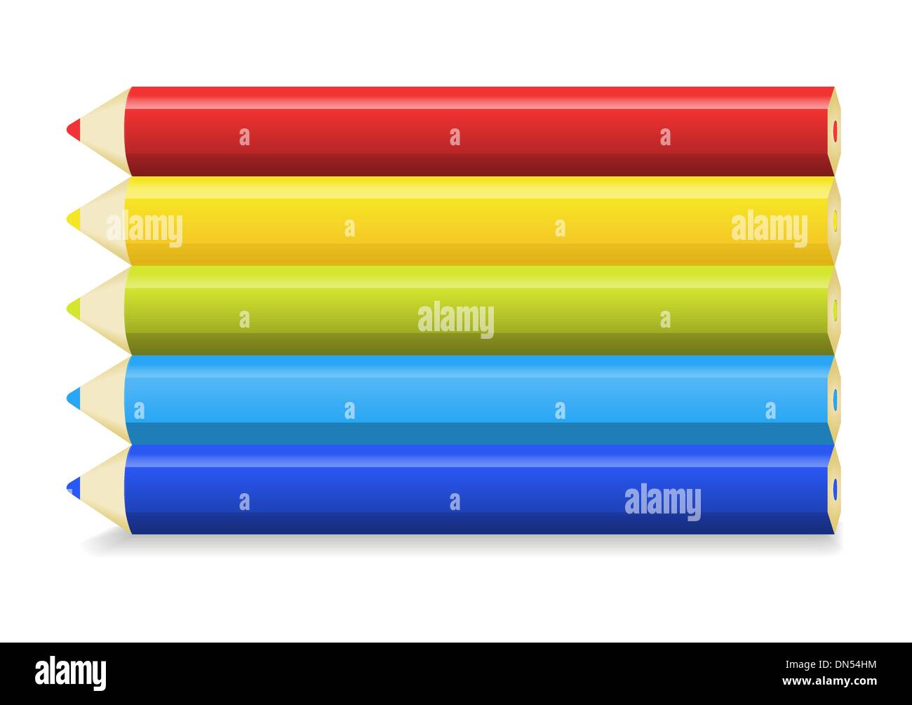 Set colored pencils stationery Stock Vector Images - Alamy