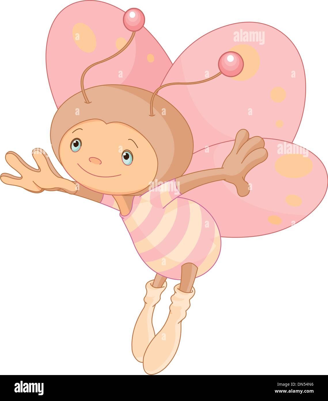 Cartoon cute pink butterfly insect hi-res stock photography and images ...