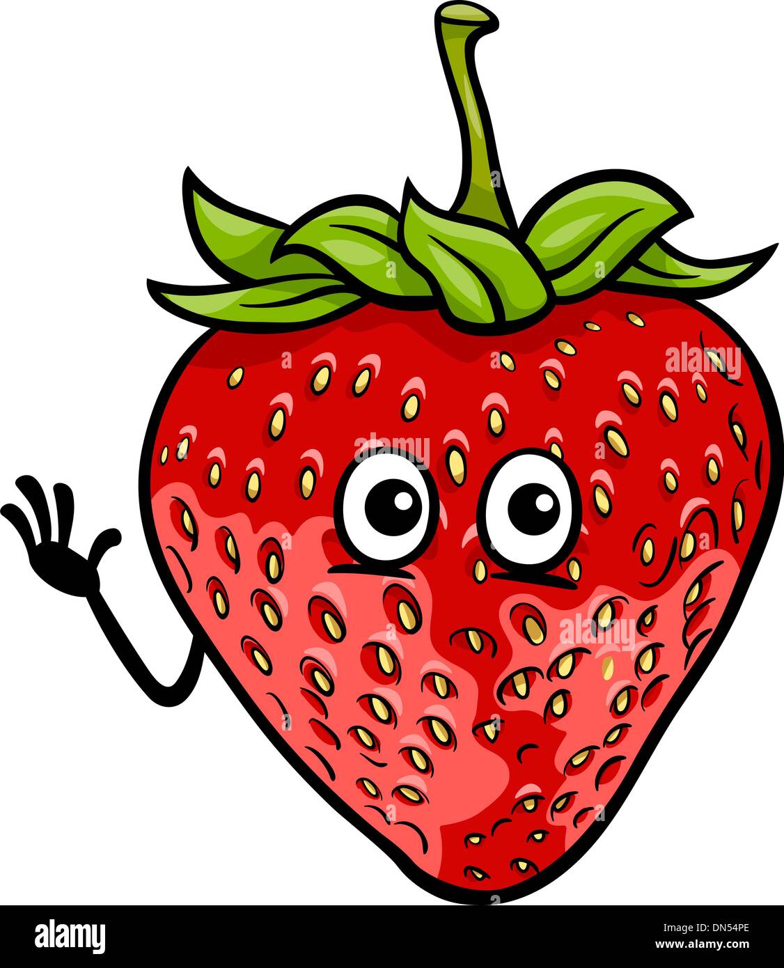 funny strawberry fruit cartoon illustration Stock Vector Image & Art ...