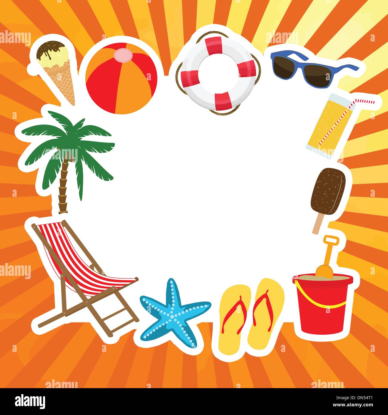 Frame with summer elements Stock Vector Image & Art - Alamy