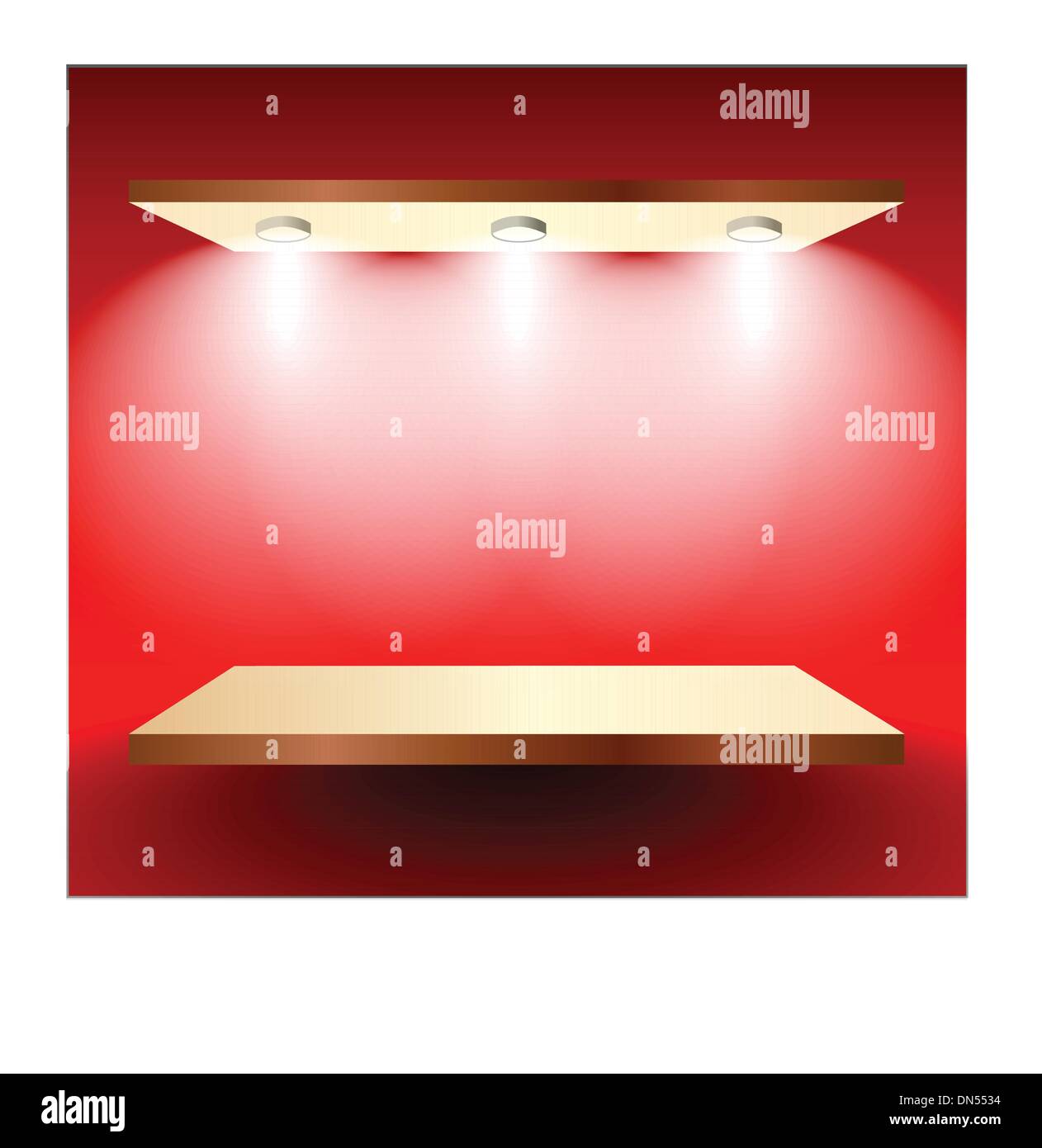 Empty shelf on light Stock Vector Images - Alamy