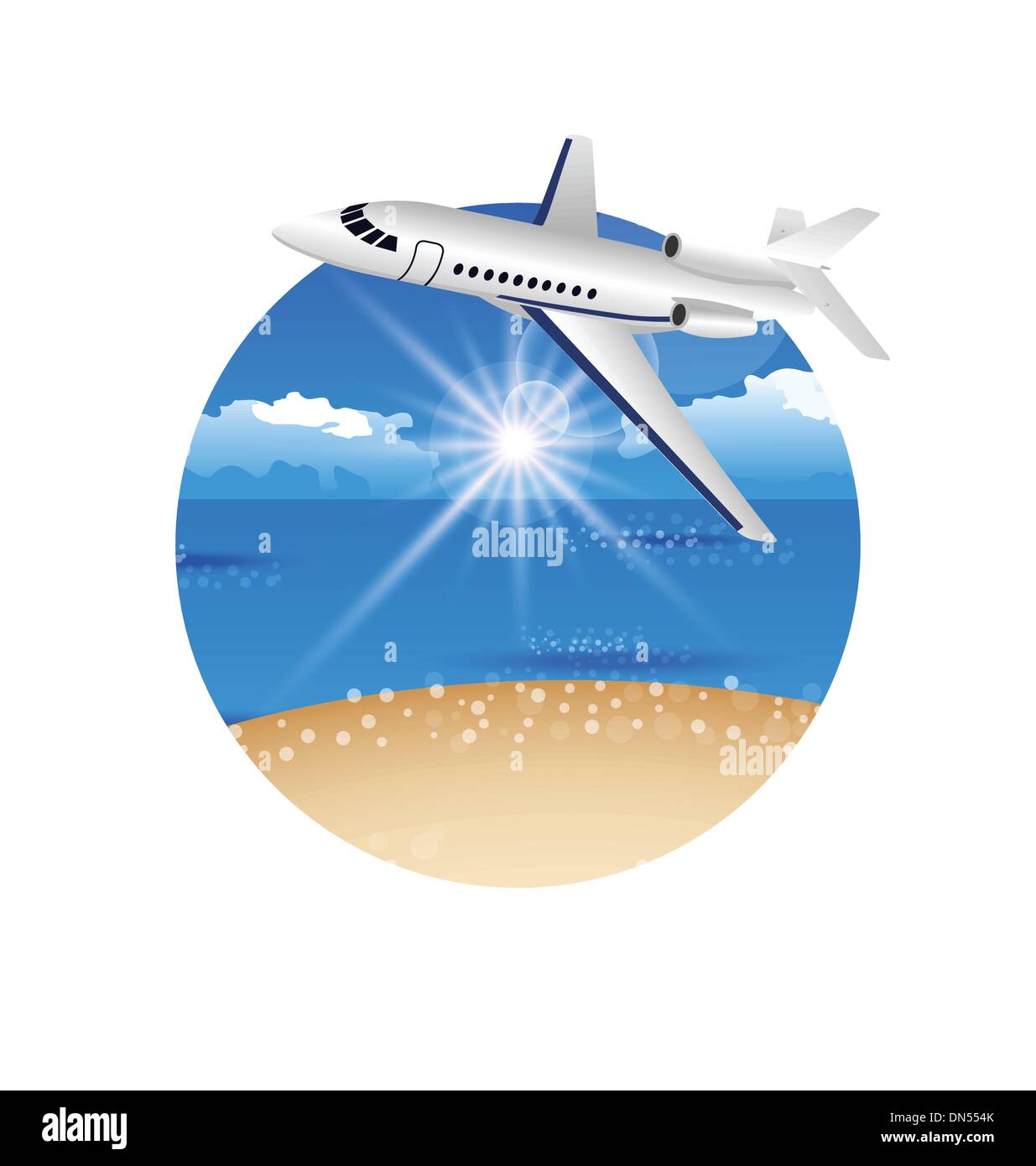 Beautiful summer postcard with beach and plane Stock Vector Image & Art ...