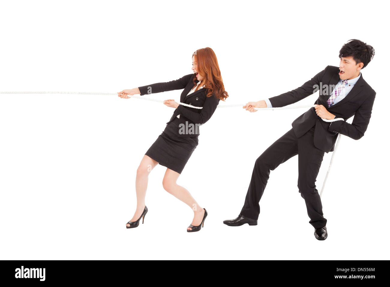 Two colleagues man woman Cut Out Stock Images & Pictures - Alamy